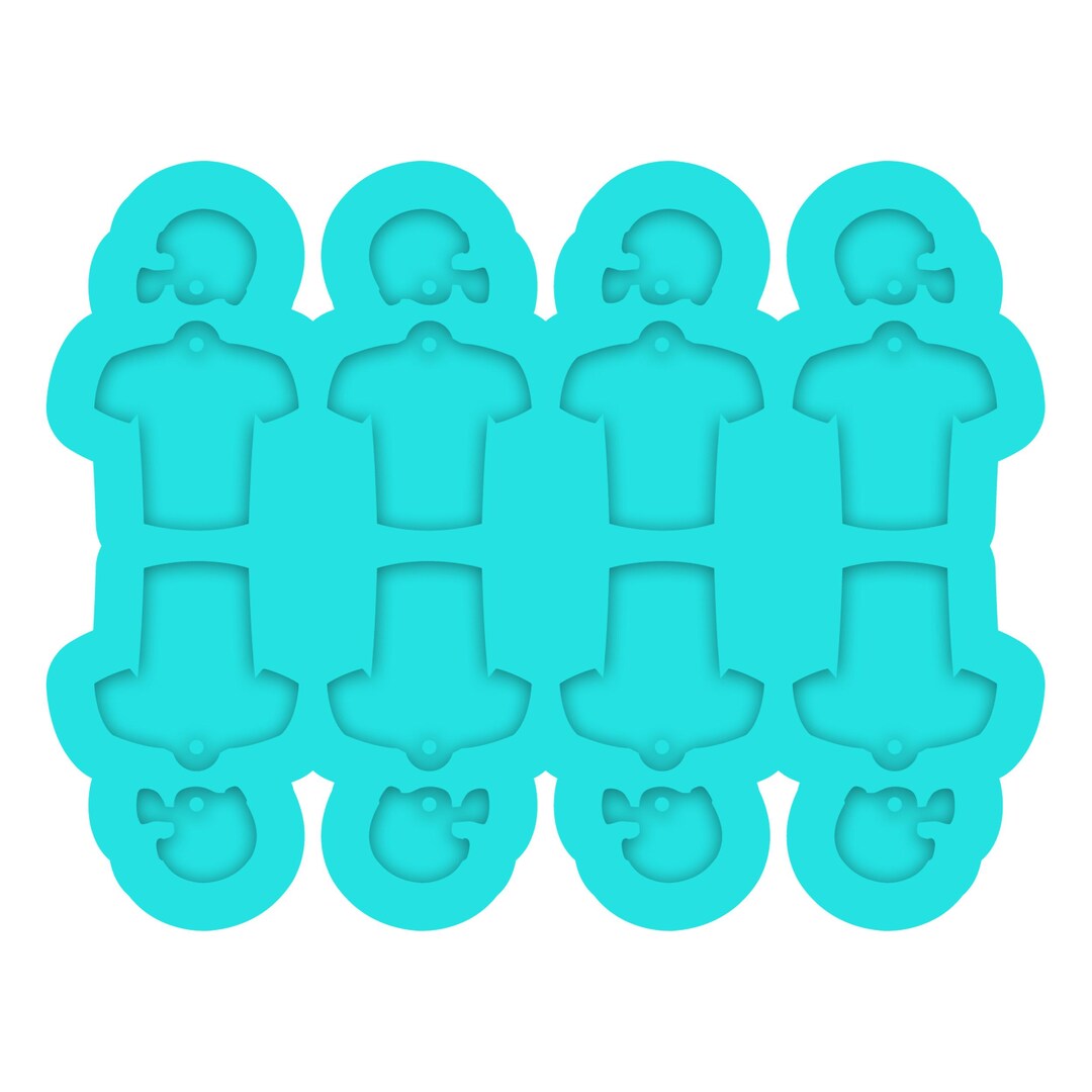 Football Helmet & Jersey Dangle Earring Silicone Mold, Sports Jewelry ...
