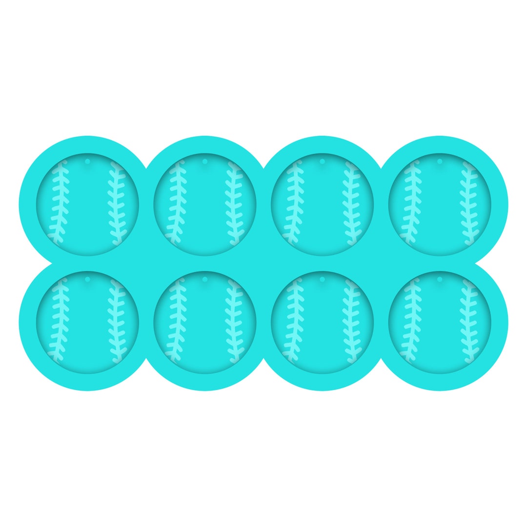 Baseball or Softball Silicone Mold, Dangle Earring Sports Mold, Clear ...