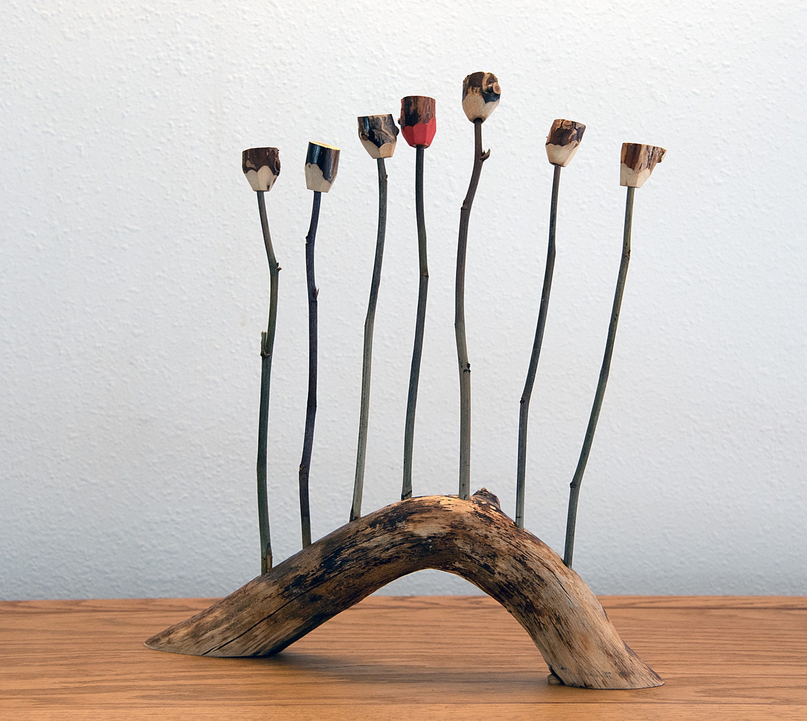 Roses Wood Art - Arrangement of 7 Hand-carved Wooden Roses on Rose ...