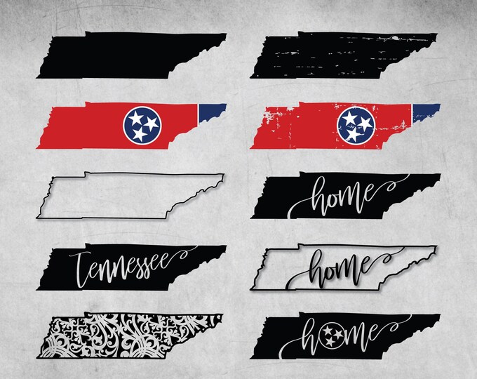 Tennessee State SVG Bundle, Tennessee SVG Bundle, Distressed Tennessee ...