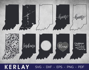 Indiana State SVG Bundle Instant Download Commercial Use Printable ...