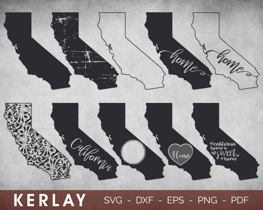 California State SVG Bundle Instant Download Commercial Use Printable ...