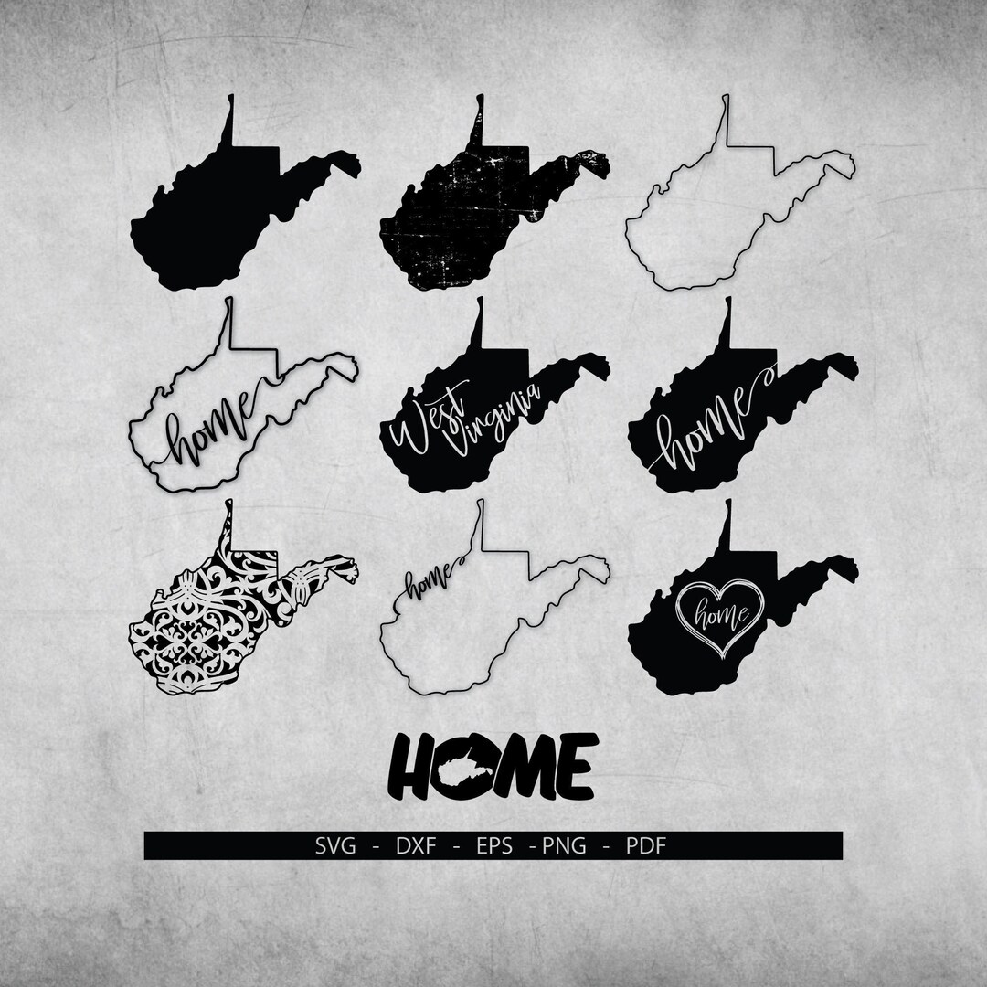 West Virginia State SVG Bundle, West Virginia SVG Bundle, Distressed ...