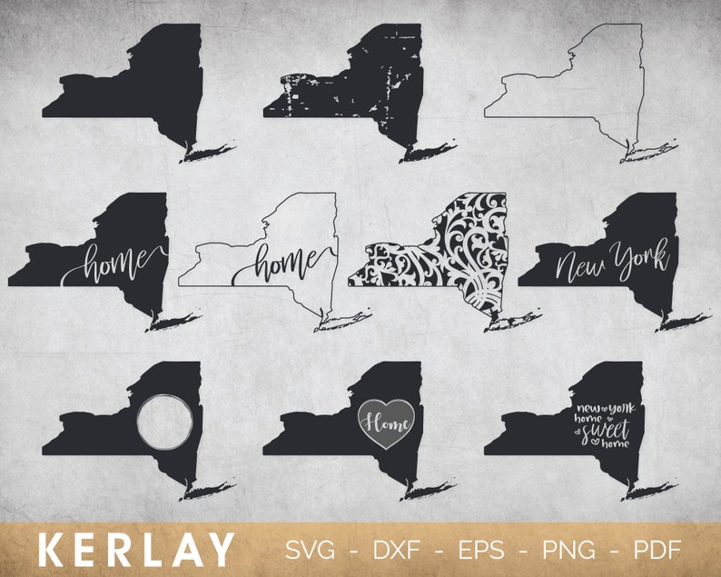 New York State SVG Bundle Instant Download Commercial Use - Etsy