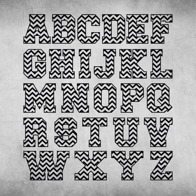 Chevron Font SVG Monogram SVG Monogram Font Svg Chevron - Etsy Finland