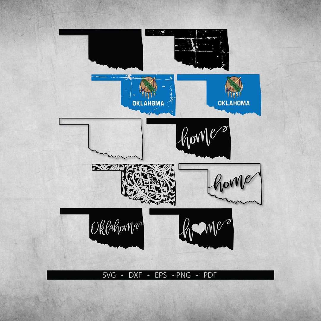 Oklahoma State SVG Bundle, Oklahoma SVG Bundle, Distressed Oklahoma SVG ...