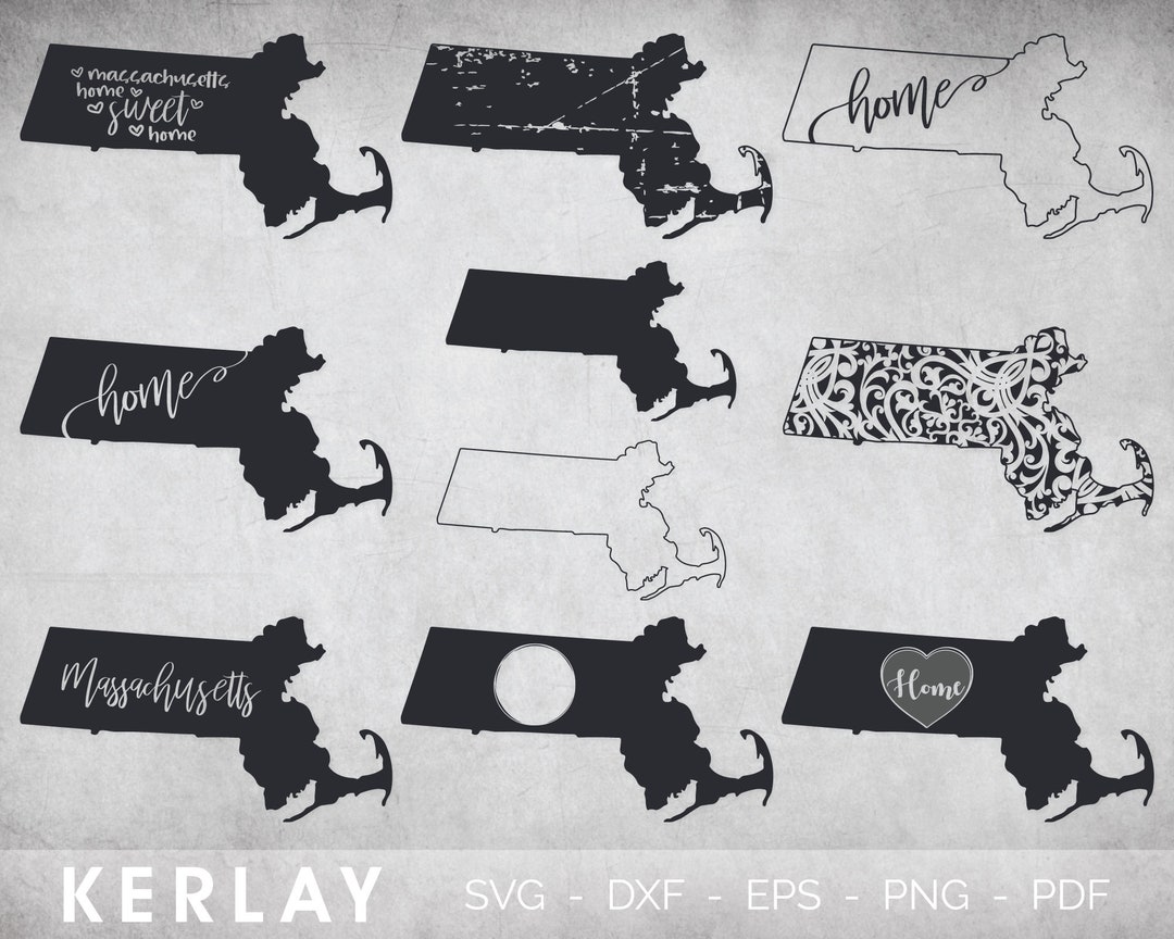 Massachusetts State SVG Bundle Instant Download Commercial Use ...