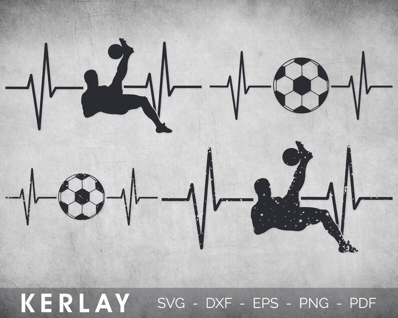 Soccer Heartbeat SVG Instant Download Commercial Use - Etsy