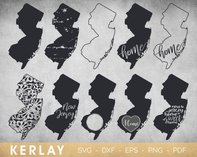 New Jersey State SVG Bundle Instant Download Commercial Use Printable ...
