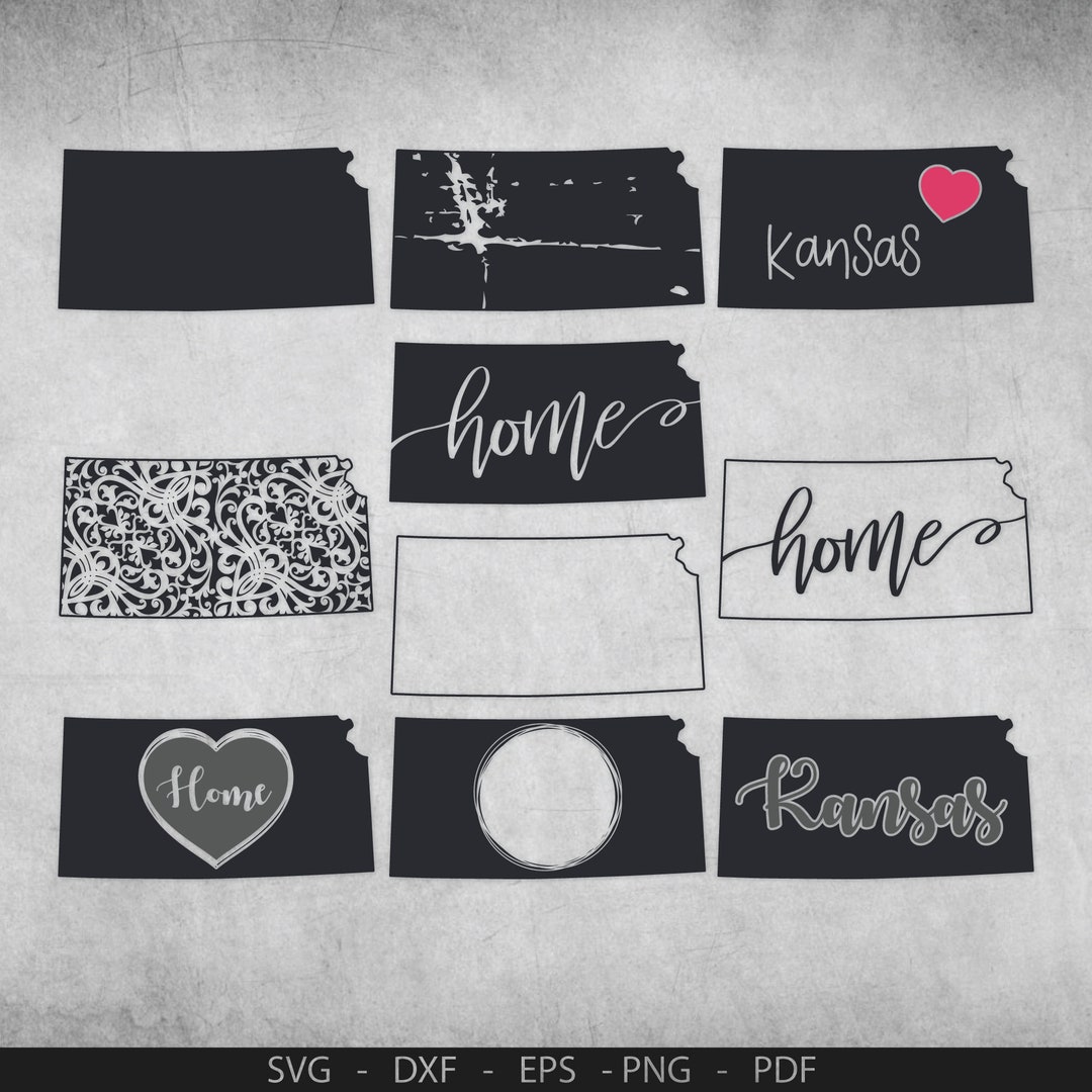Kansas State SVG Bundle, Kansas SVG Bundle, Distressed Kansas SVG ...