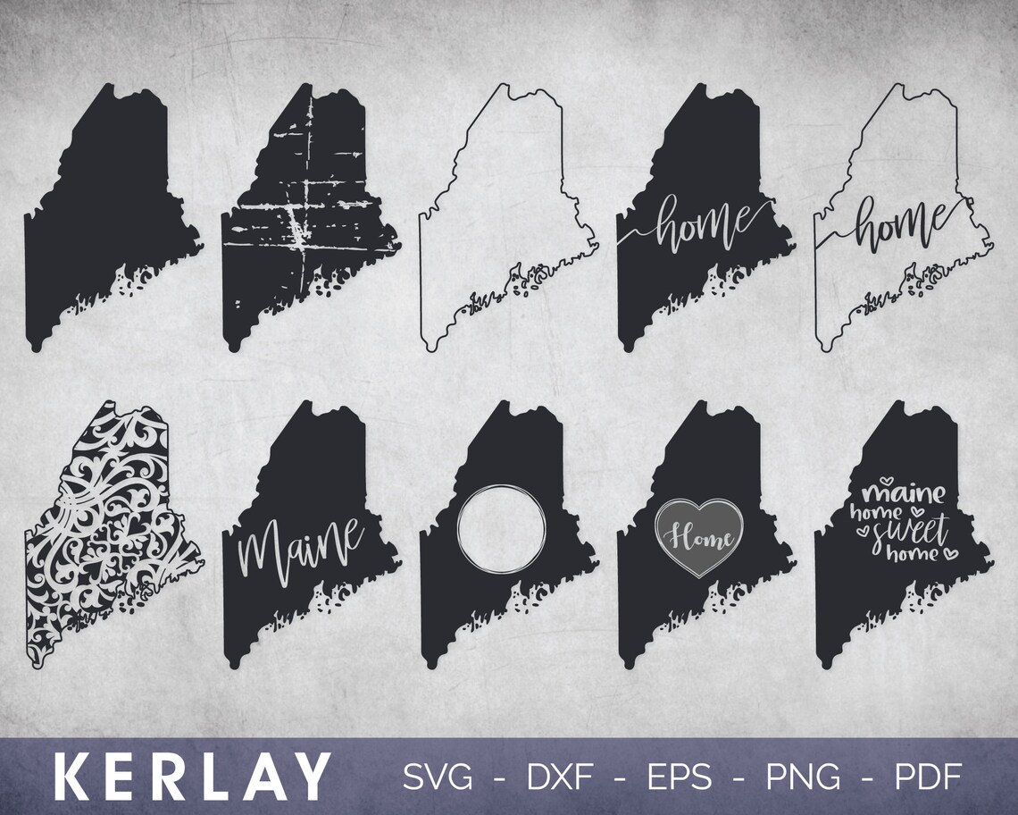 Maine State SVG Bundle Instant Download Commercial Use - Etsy