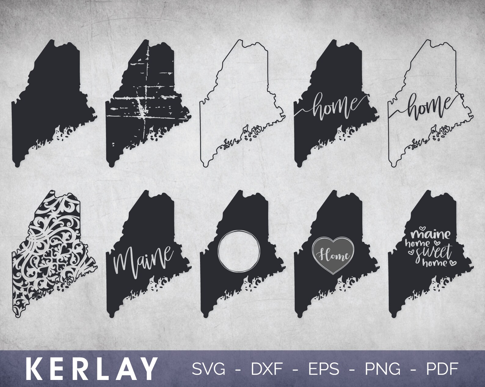 Maine State SVG Bundle Instant Download Commercial Use - Etsy