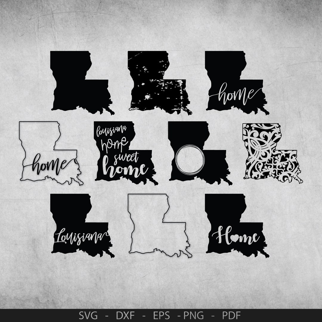 Louisiana State SVG Bundle, Louisiana SVG Bundle, Distressed Louisiana ...