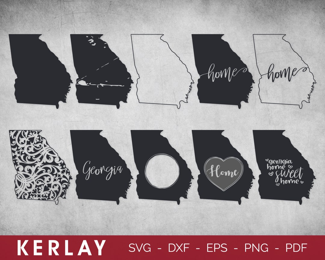 Georgia State SVG Bundle Instant Download Commercial Use Printable ...