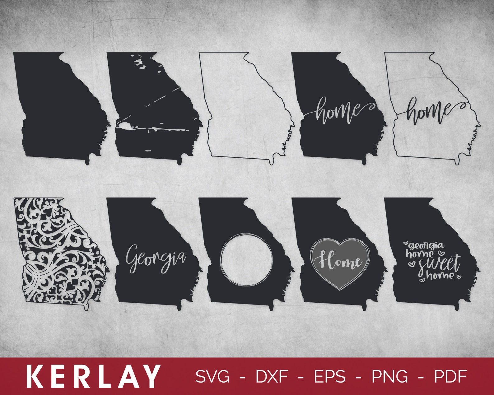 Georgia State SVG Bundle Instant Download Commercial Use | Etsy
