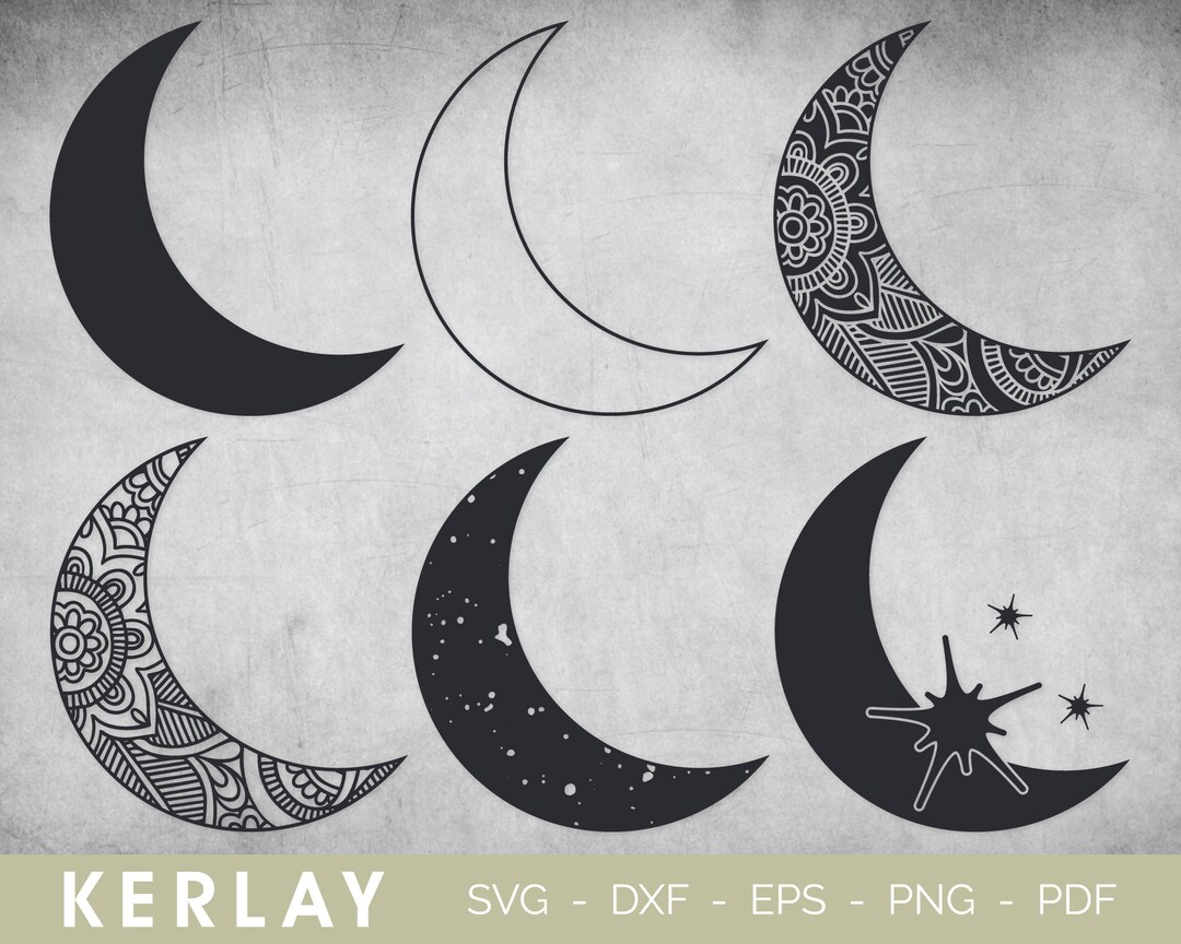 Moon SVG Instant Download Commercial Use Printable Vector Clip Art ...
