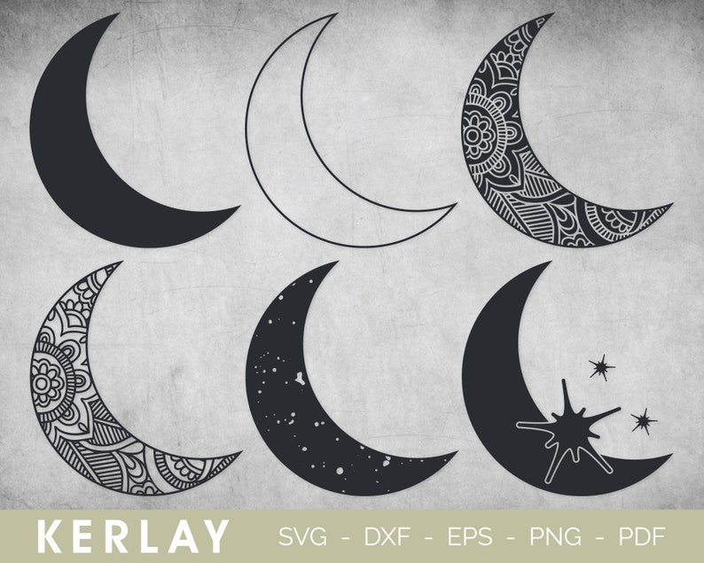 Moon SVG Instant Download Commercial Use Printable Vector Clip Art ...