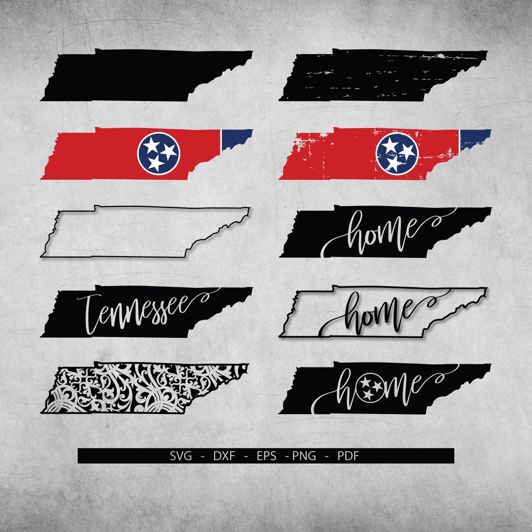 Tennessee State SVG Bundle, Tennessee SVG Bundle, Distressed Tennessee ...