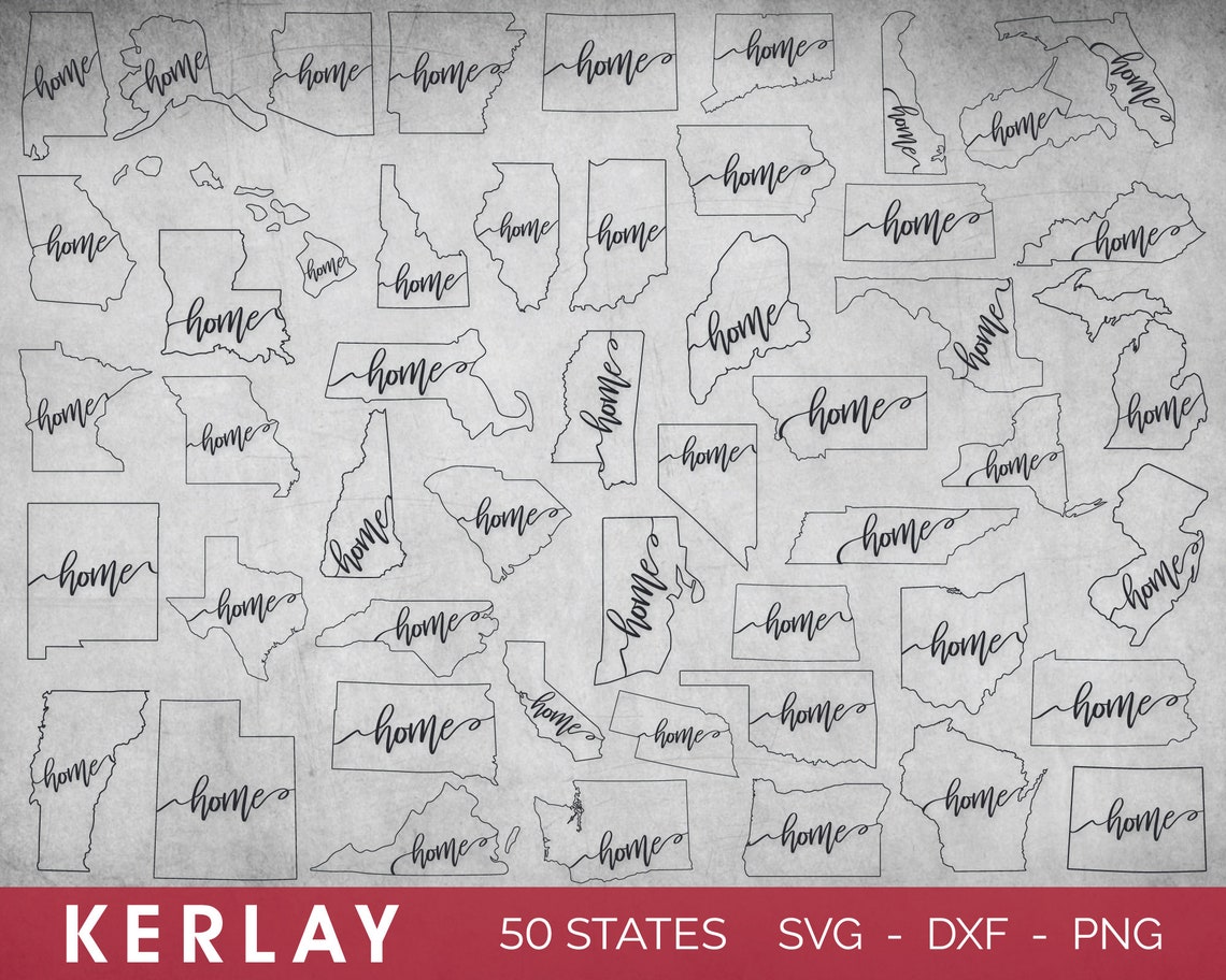 USA States SVG Bundle States Svg Bundle 50 States Svg - Etsy