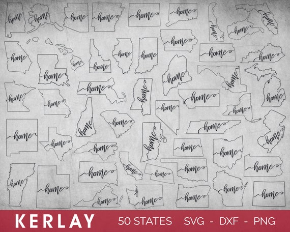 USA States SVG Bundle States Svg Bundle 50 States Svg | Etsy