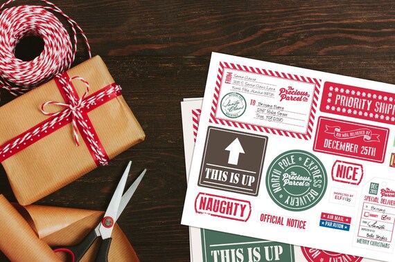 Personalized Gift Tags and Gift Wrap Decals Digital | Etsy