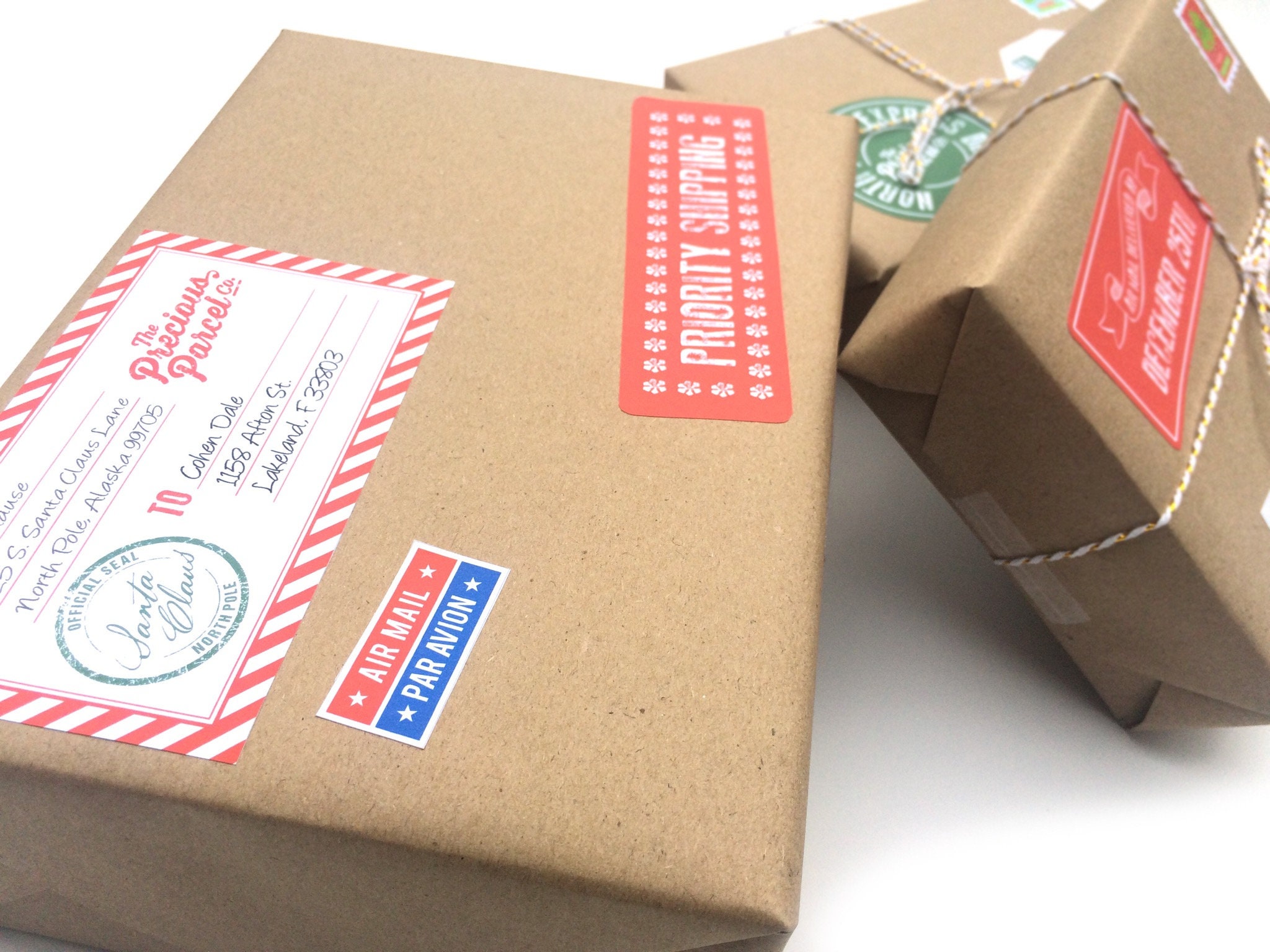 Personalized Gift Tags and Gift Wrap Decals - Digital Christmas ...