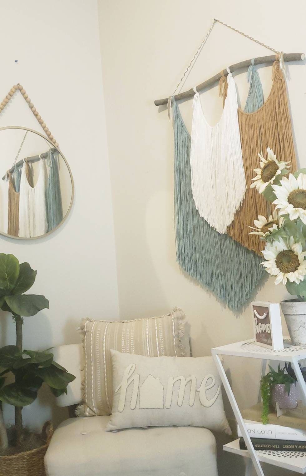 Boho Wall Art Tapestryyarn Wall Hangingbohemianyarn | Etsy