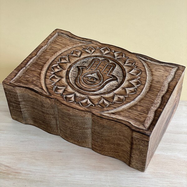 Hand Carved Wood Box - Etsy