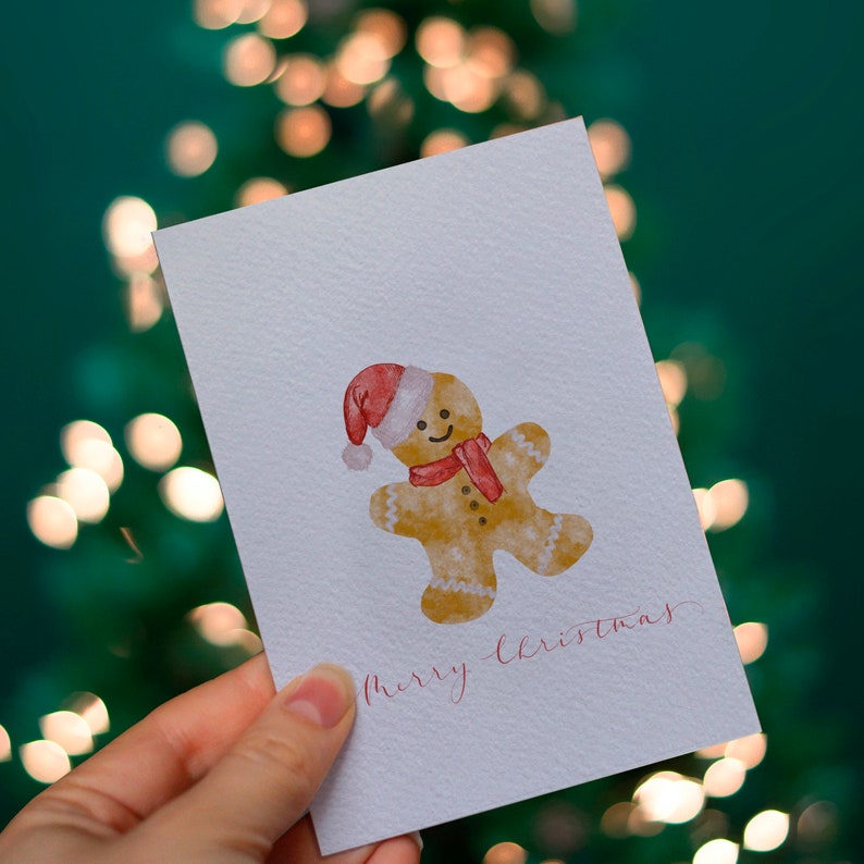 Jolly Gingerbread Man Christmas Card, Cute Christmas Card, Gingerbread ...