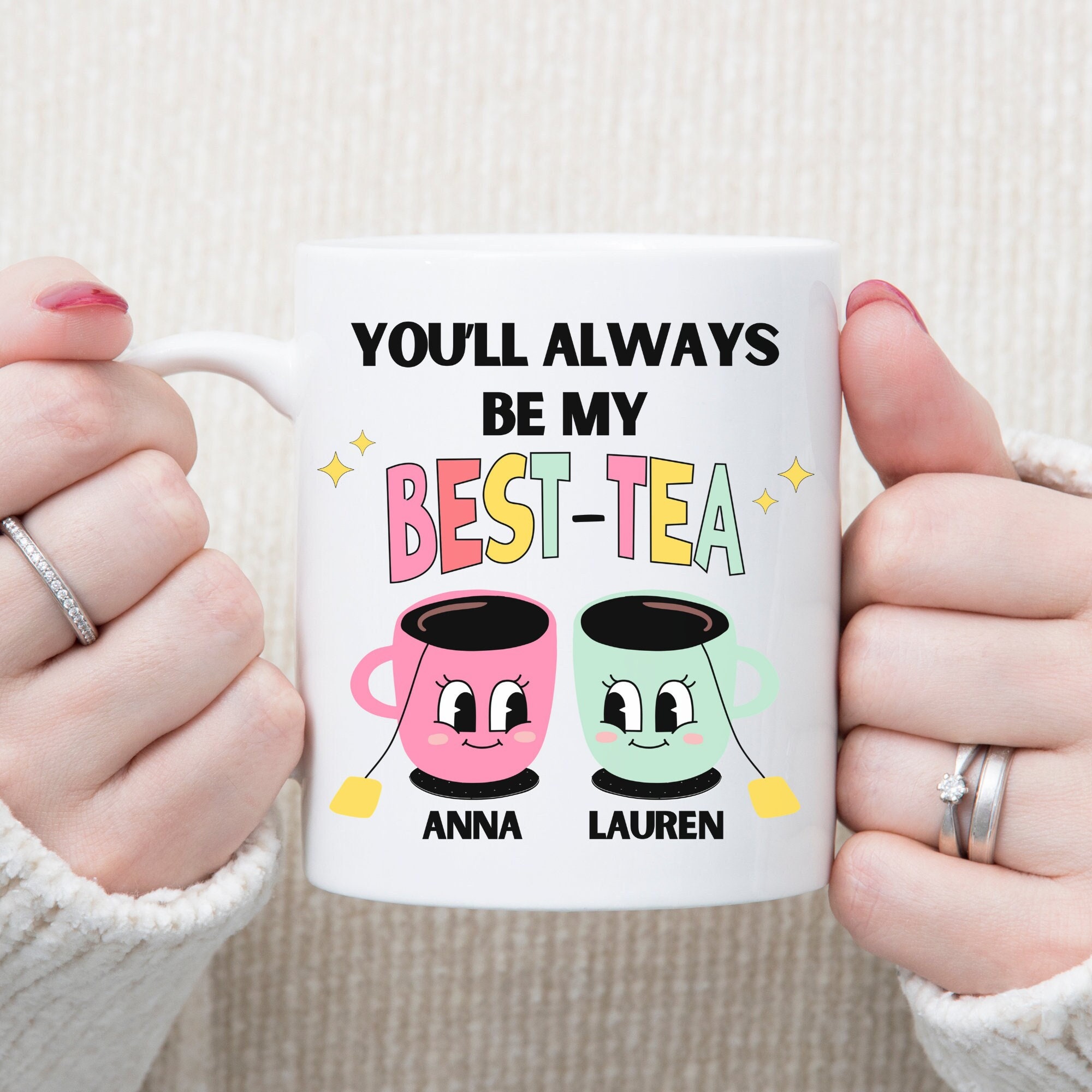 Custom Best Friend Mug, Personalized Bestie Ceramic Cup, Best Friend ...