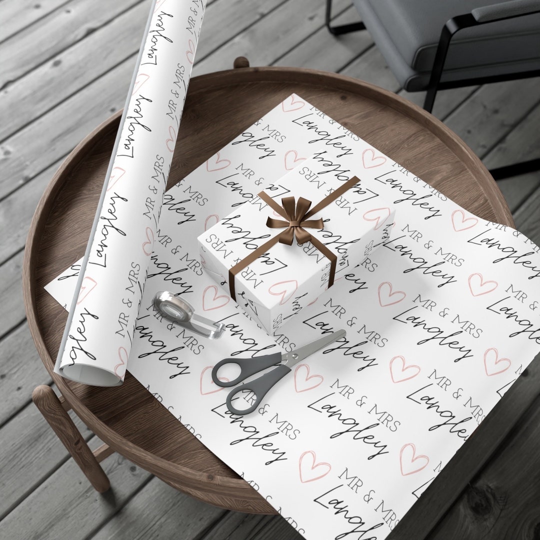 Custom Wrapping Paper for Wedding Gift Personalized Wedding Gift Wrap ...