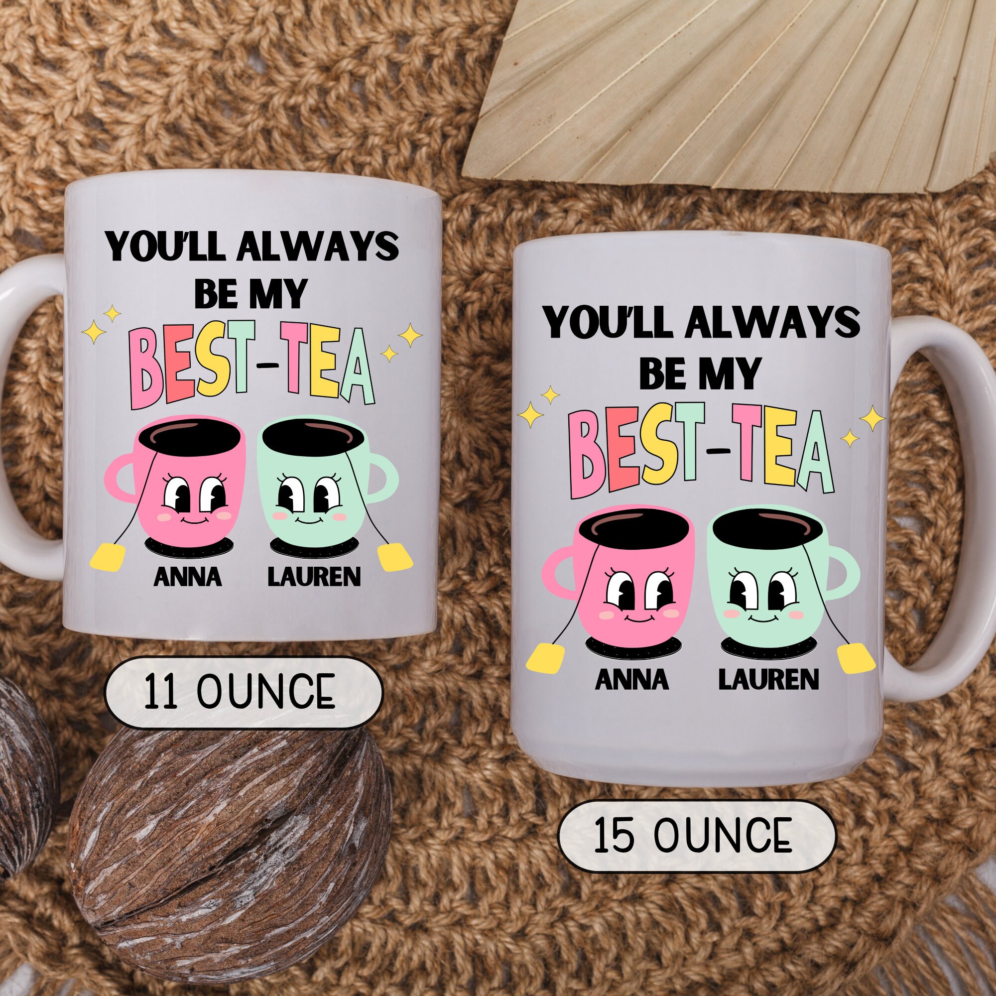 Custom Best Friend Mug, Personalized Bestie Ceramic Cup, Best Friend ...