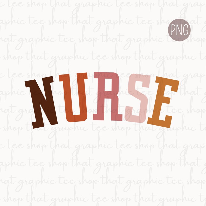 Nurse PNG, Retro Nursing PNG, Registered Nurse PNG, Earth Tones Graphic ...