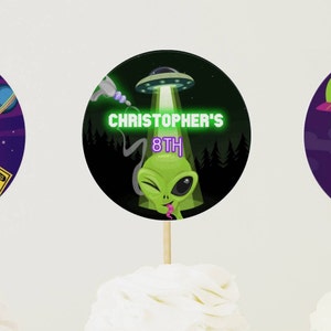 Cake Topper Template for Birthday Party, Alien Cake Toppers, Printable ...
