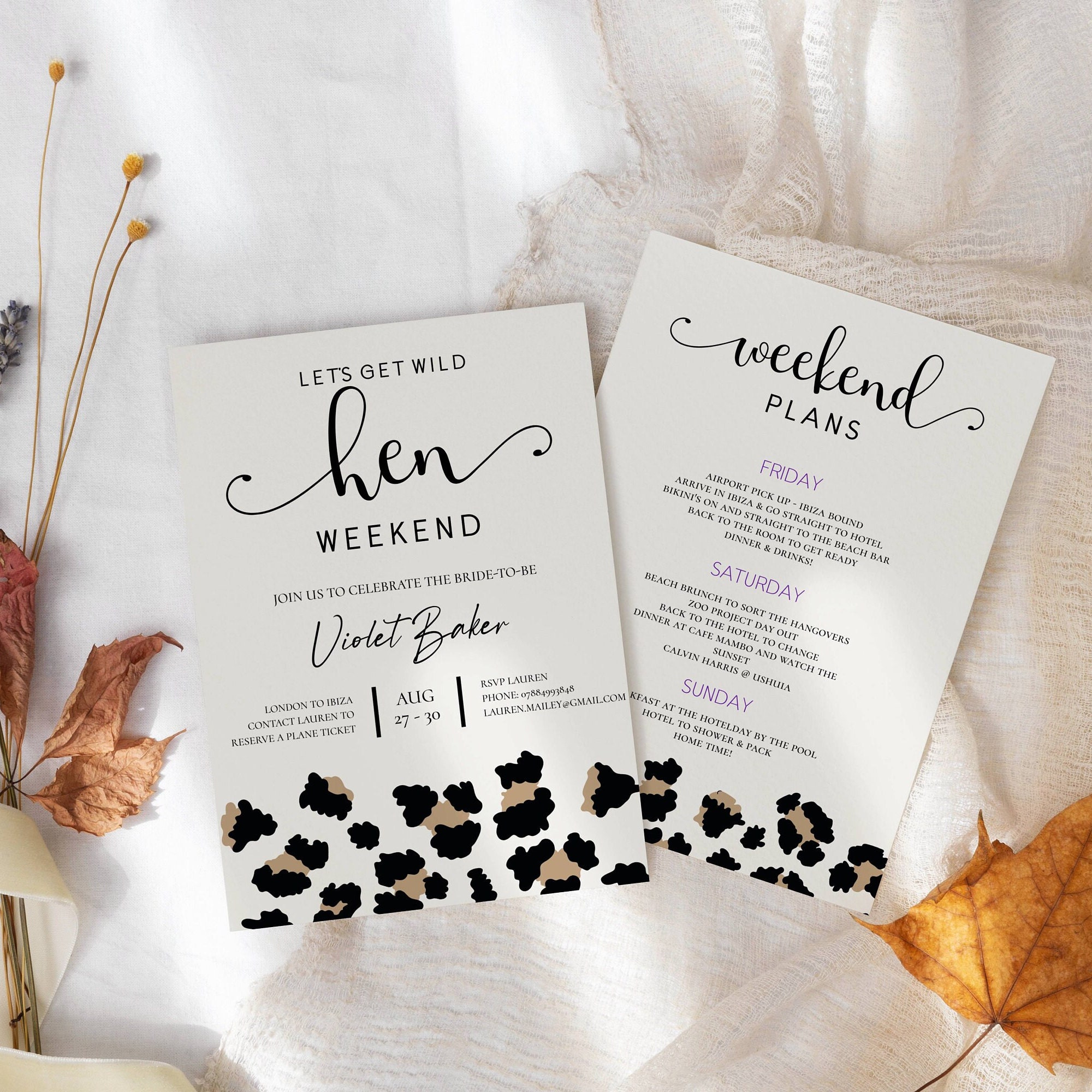 Editable Hen Weekend Invitation Template Bachelorette Itinerary ...