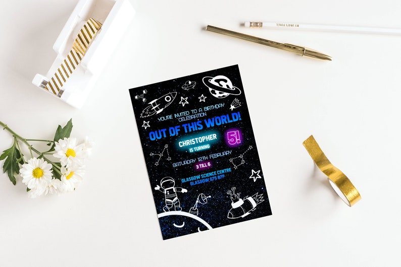Editable Outer Space Invitation Astronaut Invitation for Party - Etsy