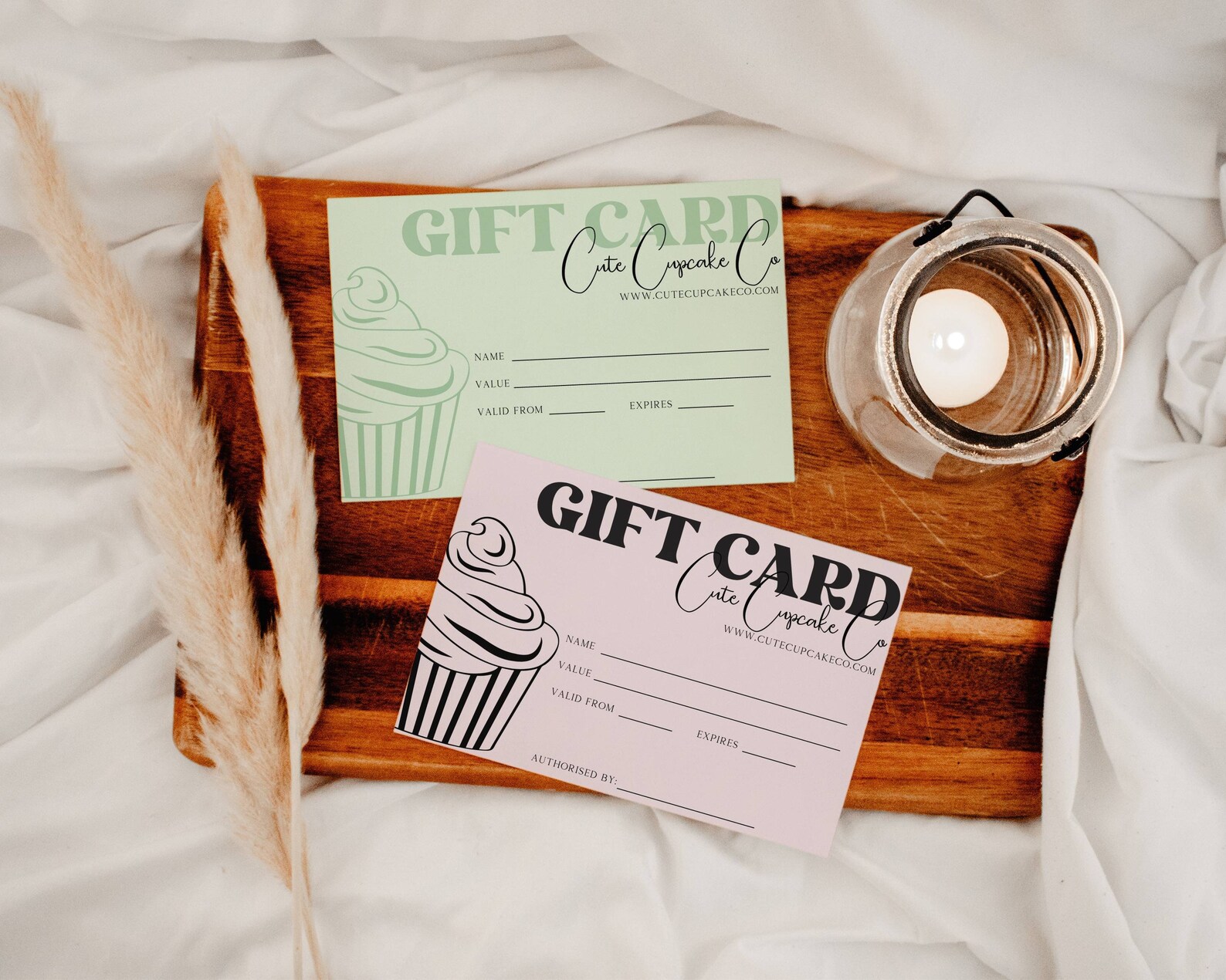 Bakery Gift Voucher Template Cupcake Gift Card Editable Small Business ...