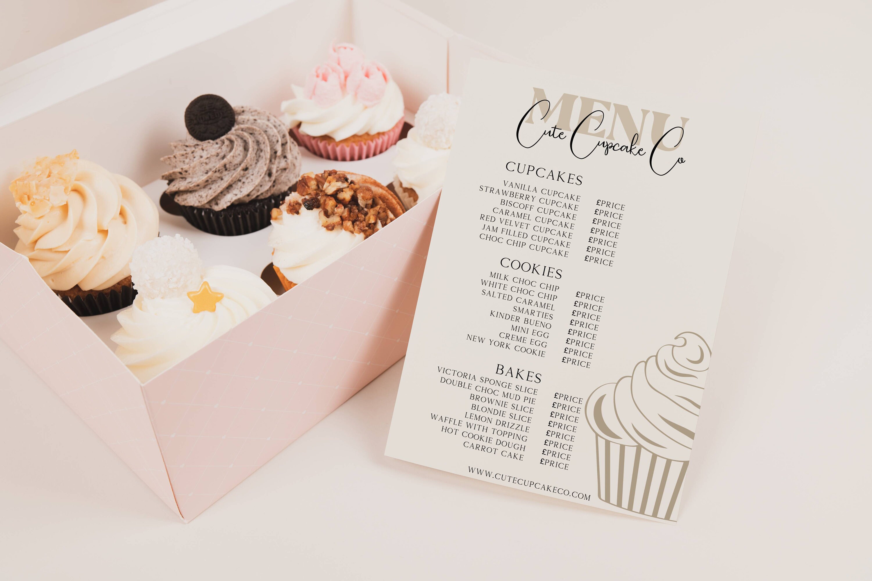 Cupcake Business Price List Template Bakery Price List Editable Price ...