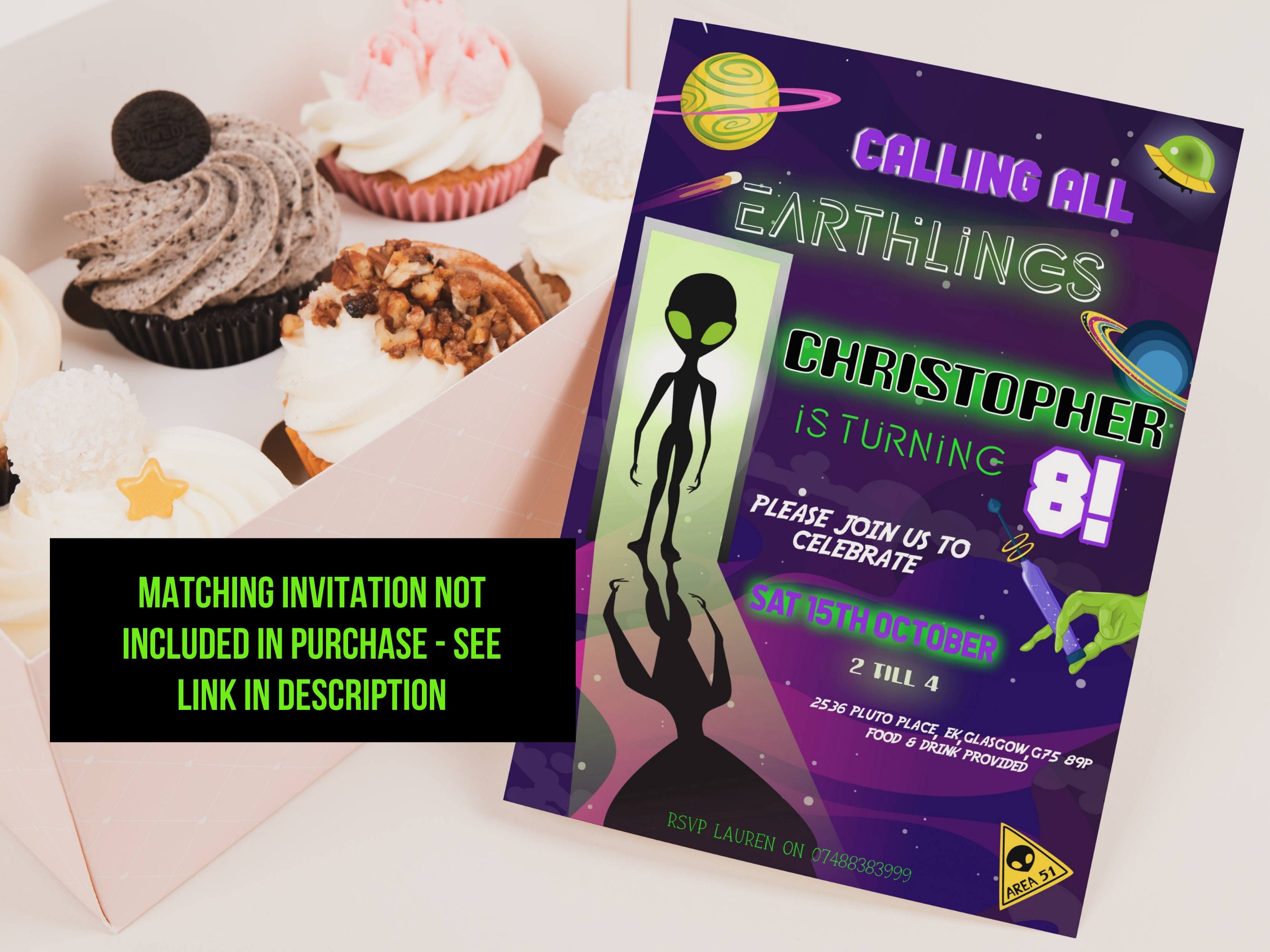 Cake Topper Template for Birthday Party, Alien Cake Toppers, Printable ...