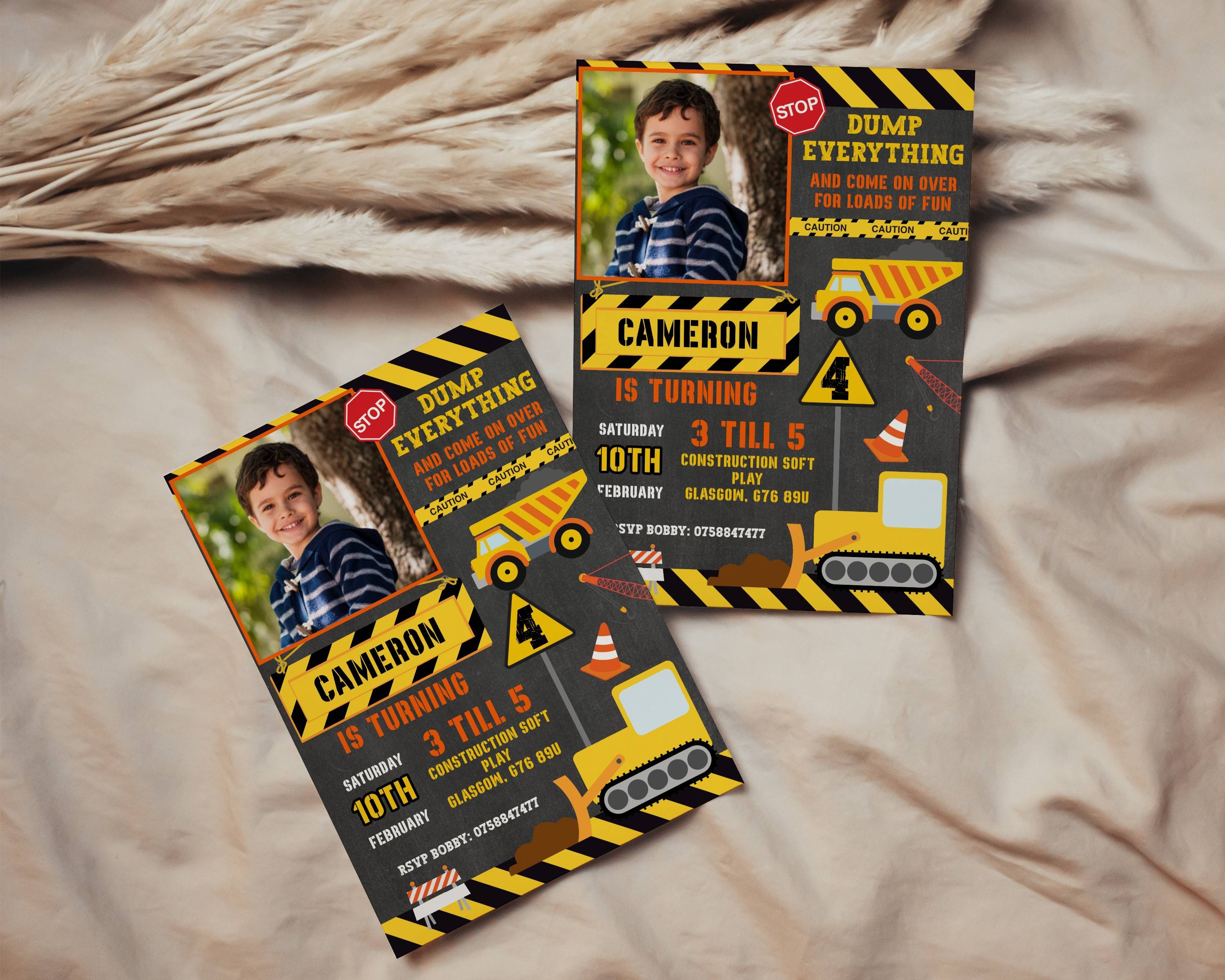 Editable Construction Invitation Dump Truck Invitation for - Etsy