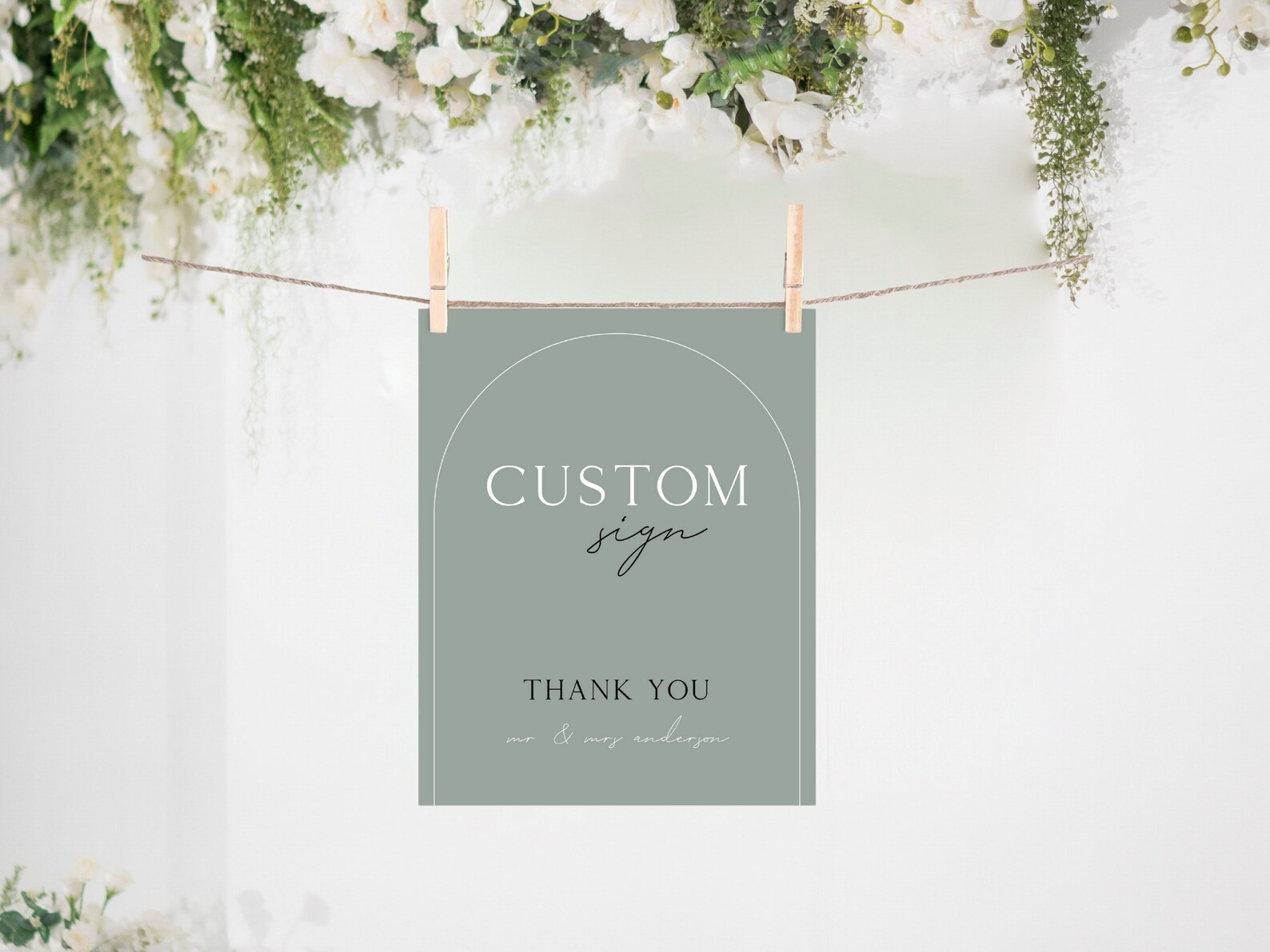 Editable Sage Green Wedding Sign, Printable Wedding Signage, DIY ...
