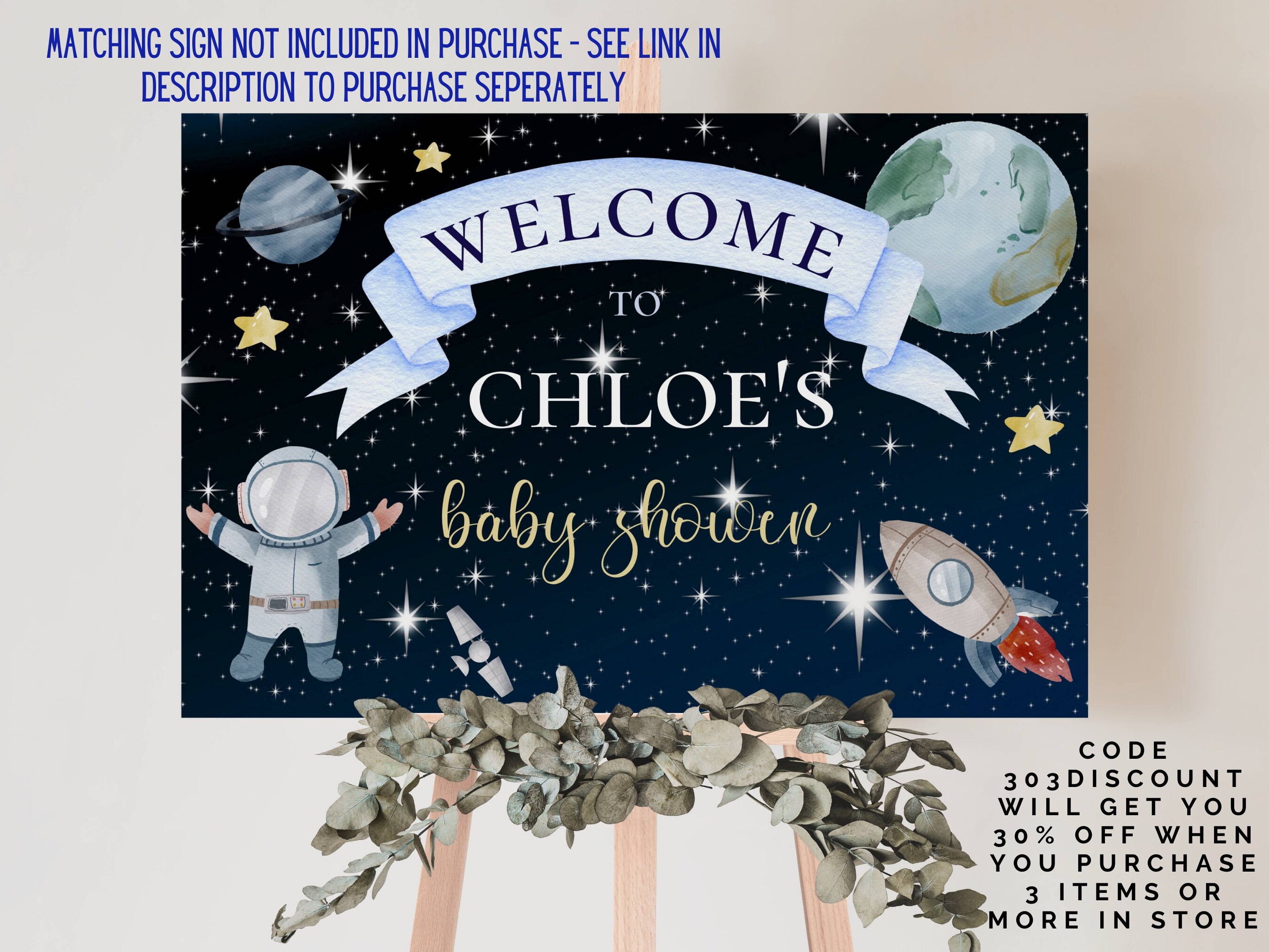 Editable Birthday Banner Outer Space Custom Banner Astronaut Banner for ...