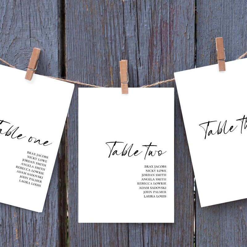 Table Card - Etsy