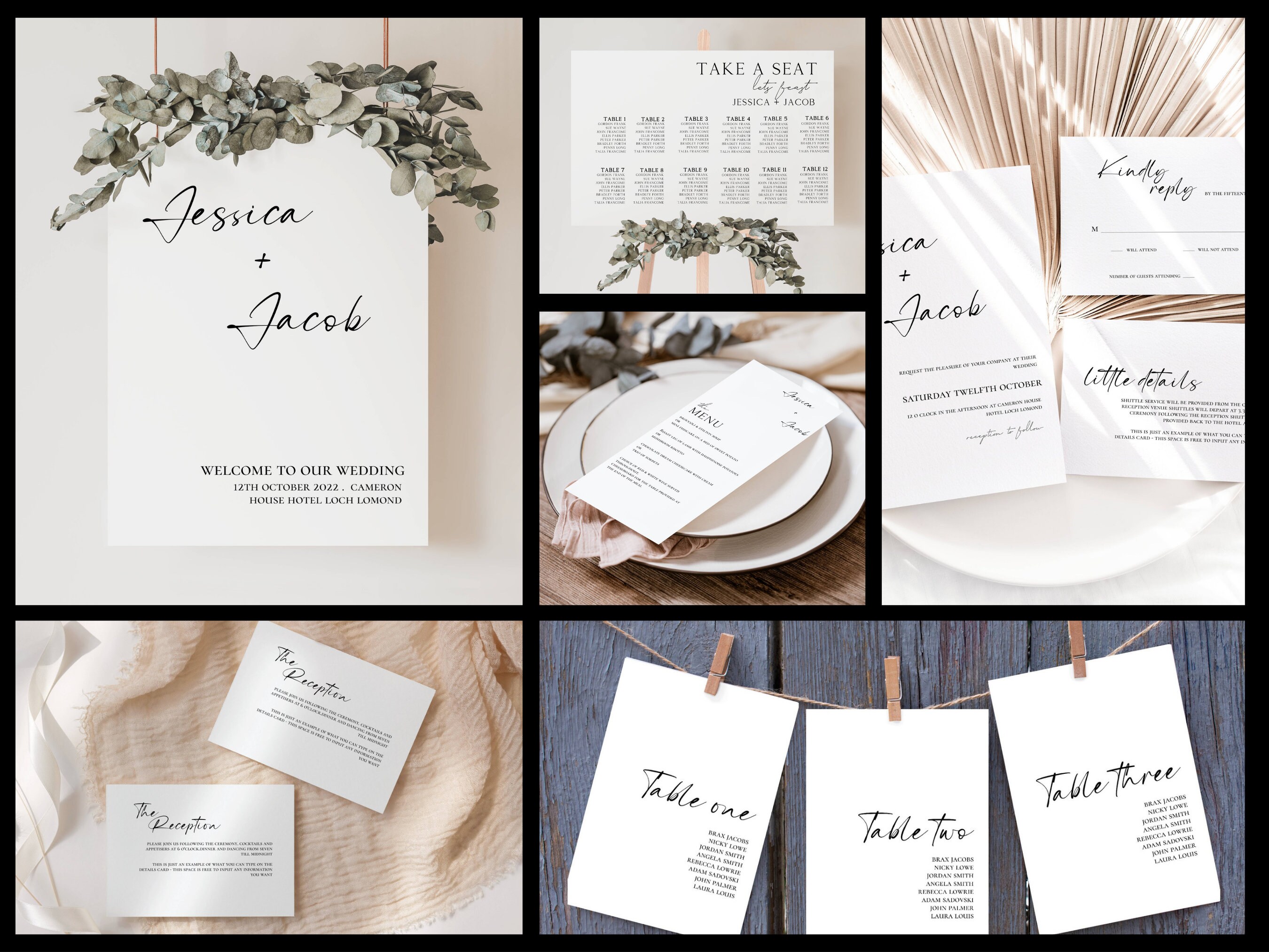 Simple Wedding Invitation Bundle Modern Wedding Invitation - Etsy