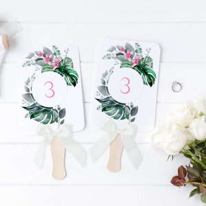 Wedding Table Numbers Tropical Printable Table Cards DIY - Etsy
