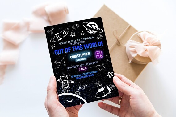 Editable Outer Space Invitation. Astronaut Invitation for | Etsy