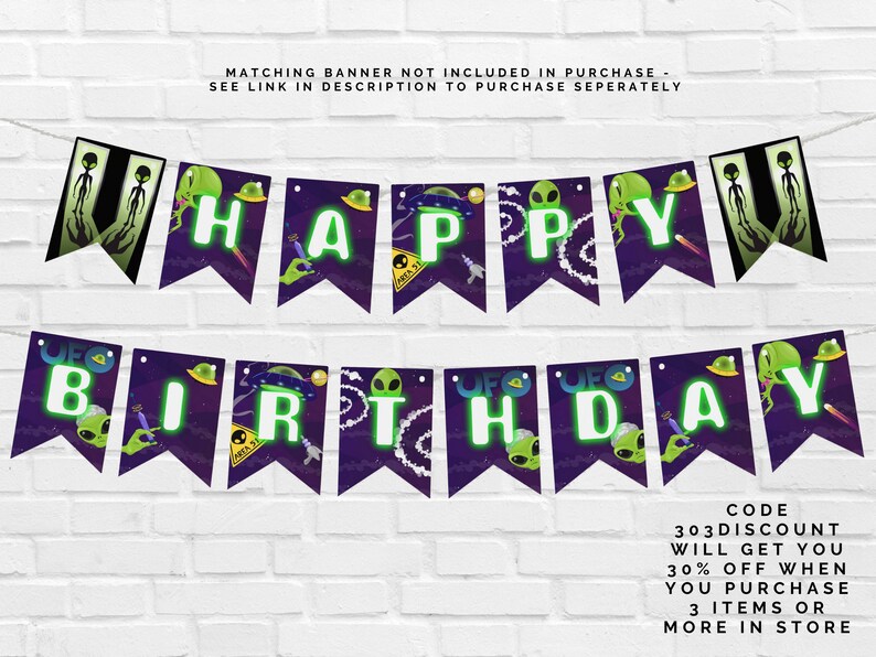 Cake Topper Template for Birthday Party, Alien Cake Toppers, Printable ...