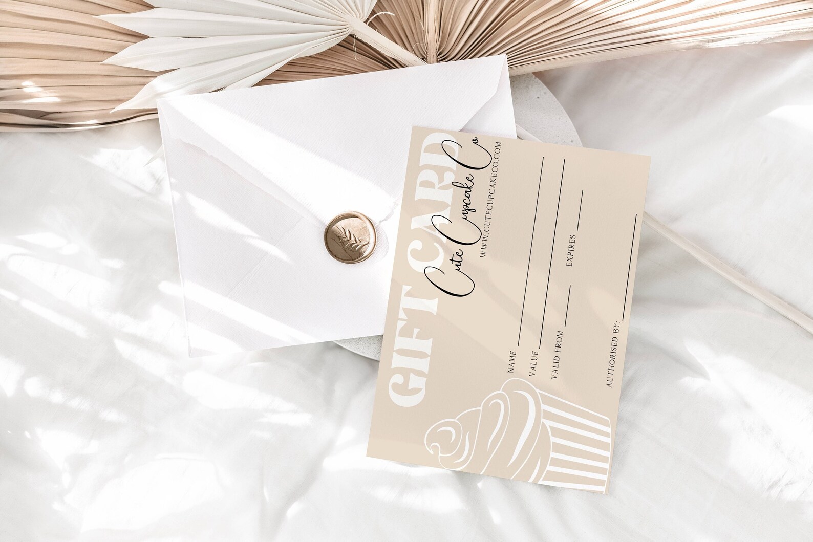 Bakery Gift Voucher Template Cupcake Gift Card Editable Small Business ...