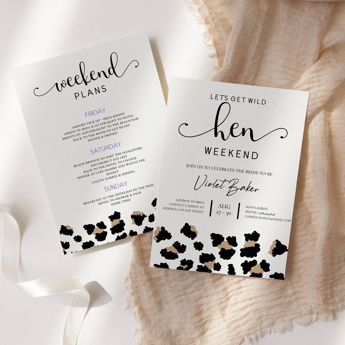 Editable Hen Weekend Invitation Template Bachelorette Itinerary ...