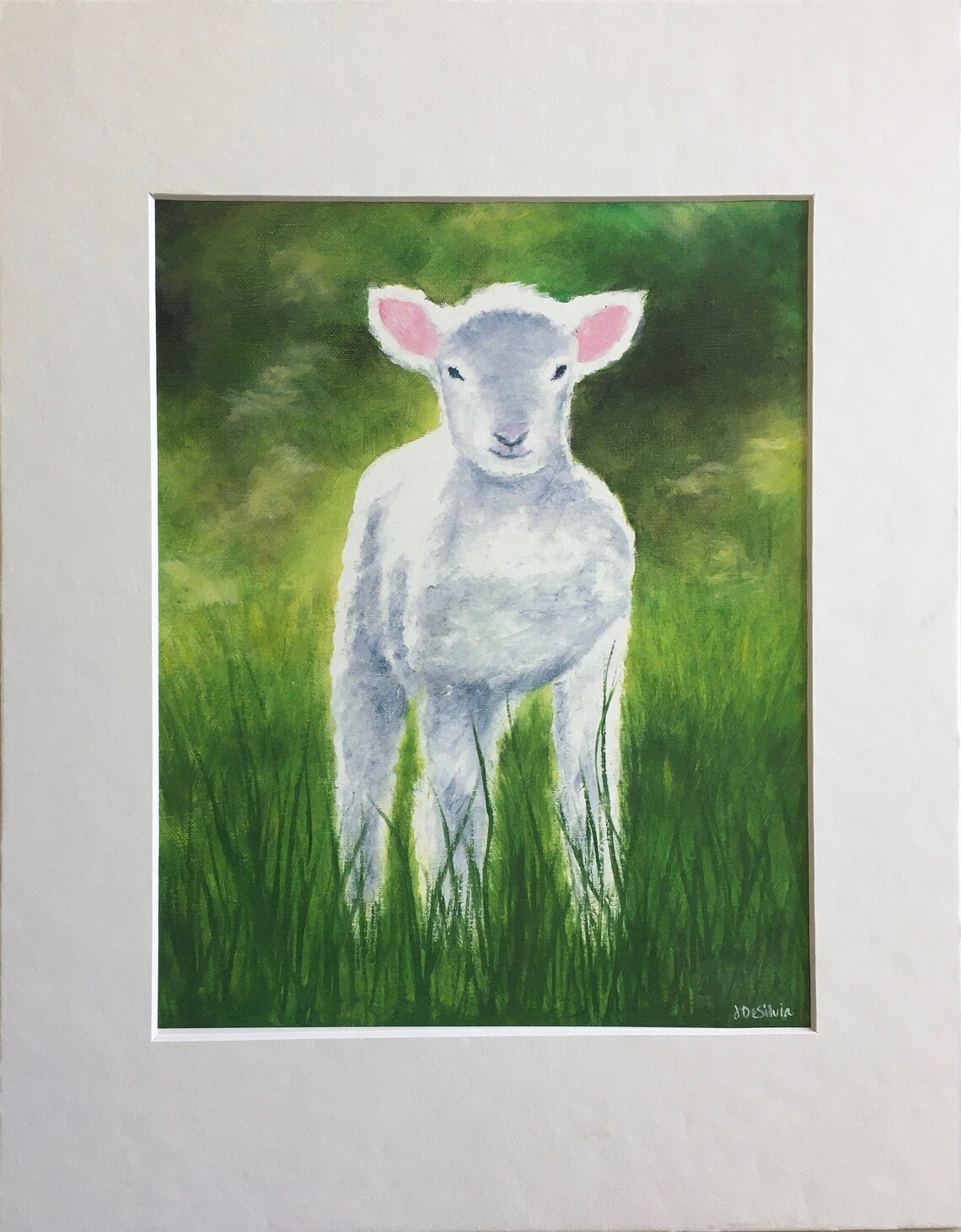 8x10 Unframed Lamb Print of Original Oil Painting watching the Shepherd ...